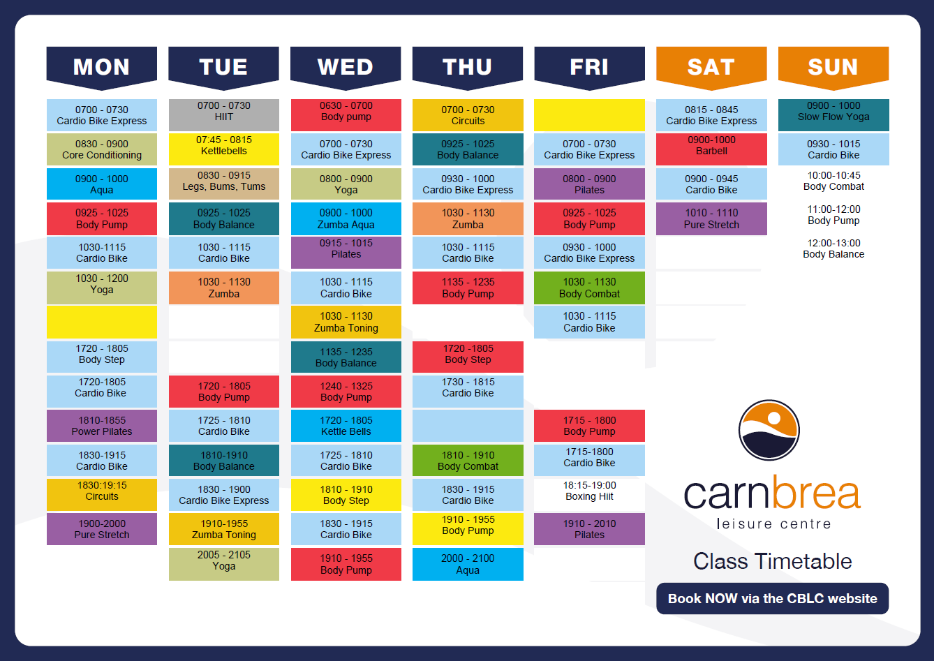 Carn Brea Timetables